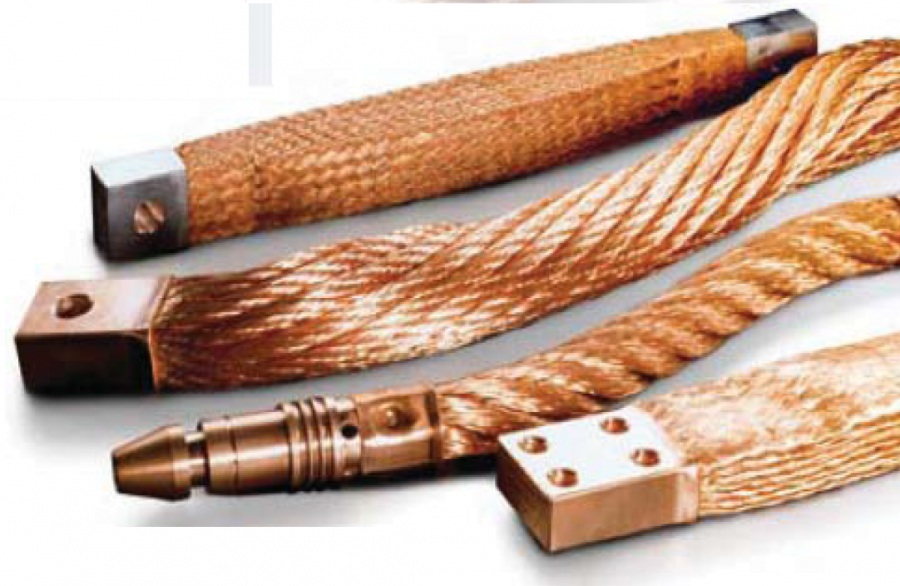 Flexible braid copper busbar connector