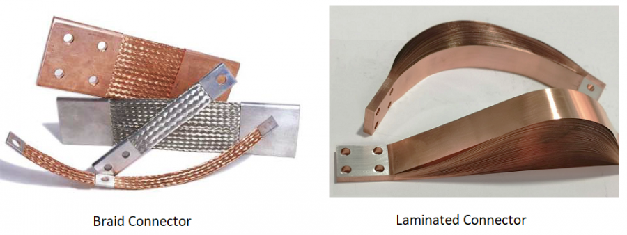 Flexible braid copper busbar connector
